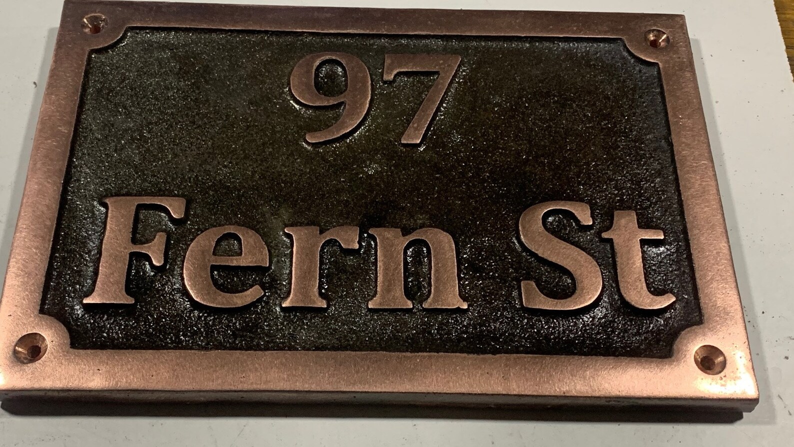 Cast Copper House Decorative Plaque Sign Any Text Any Font - Etsy UK