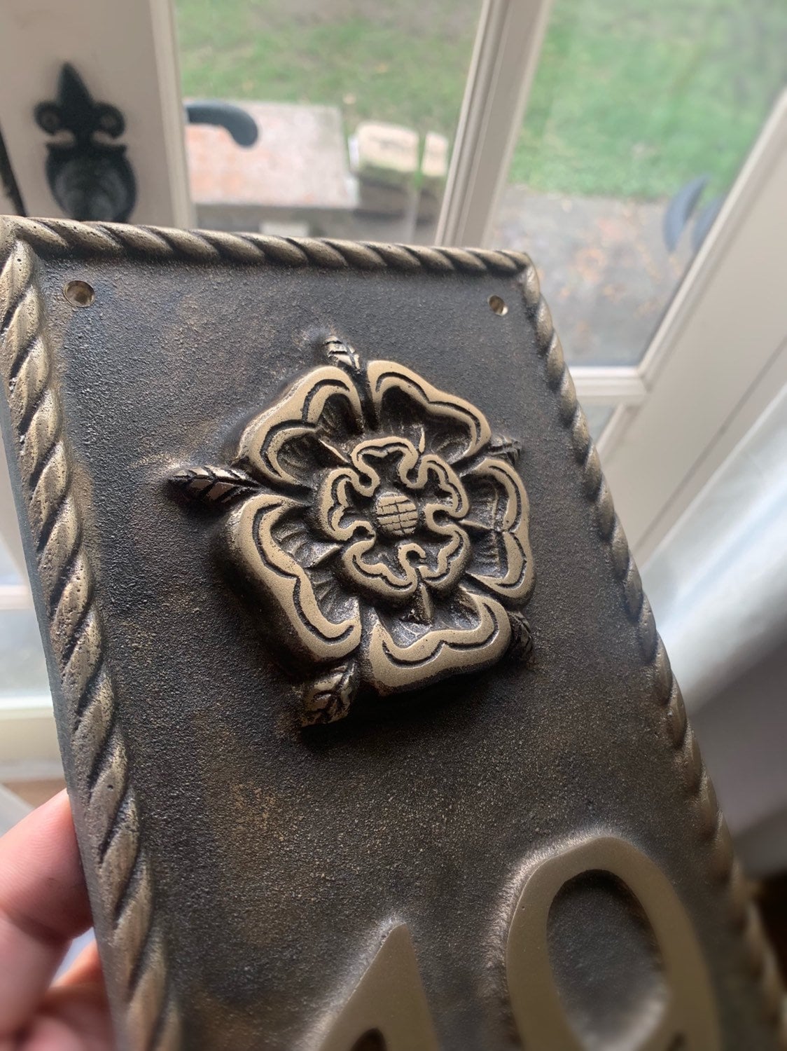 SOLID BRONZE Tudor Rose House Door Address Sign Metal Any - Etsy UK