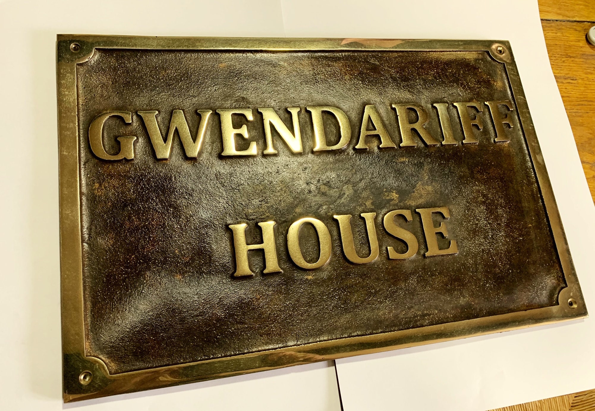 Cast Bronze Custom Made House Address Sign 40X 30CM Door Number Name - Etsy