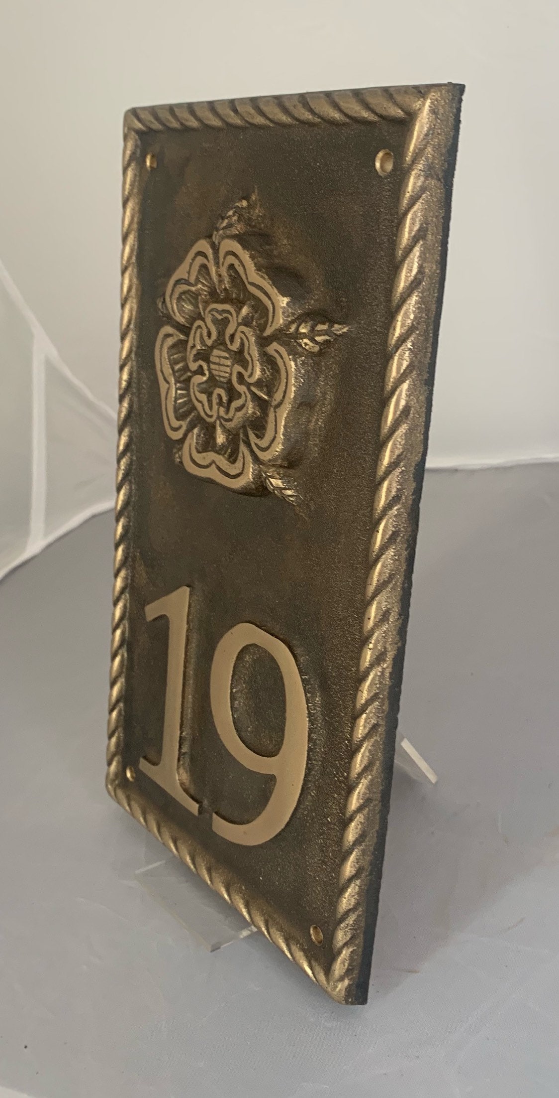 SOLID BRONZE Tudor Rose House Door Address Sign Metal Any - Etsy