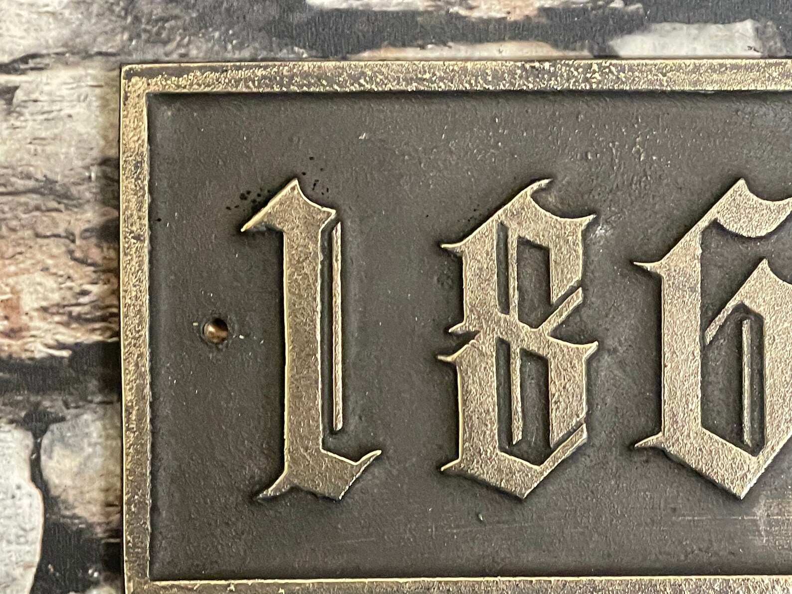 Bronze Rectangle House Sign With Holes in the Border Old - Etsy