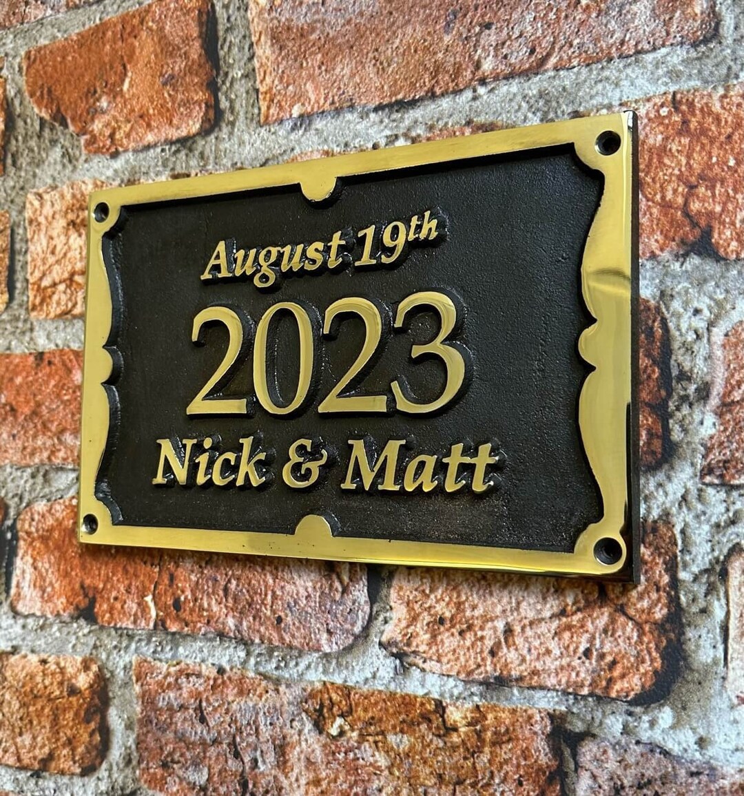 Cast Bronze Wedding Celebration Plaque - Etsy