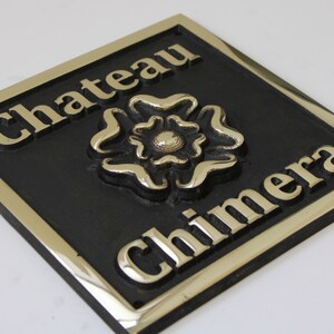 SOLID BRONZE Patina / Verdigris Tudor Rose House Door Address Sign ...