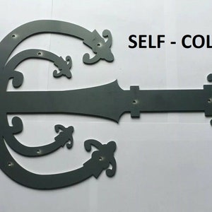 Antique Decorative Iron / Mild Steel GOTHIC DOOR HINGE Front Wrought ...