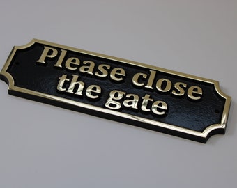 Please Close Gate Sign Aluminum Oval 12 X 7 Plaque Variety of Colors ...
