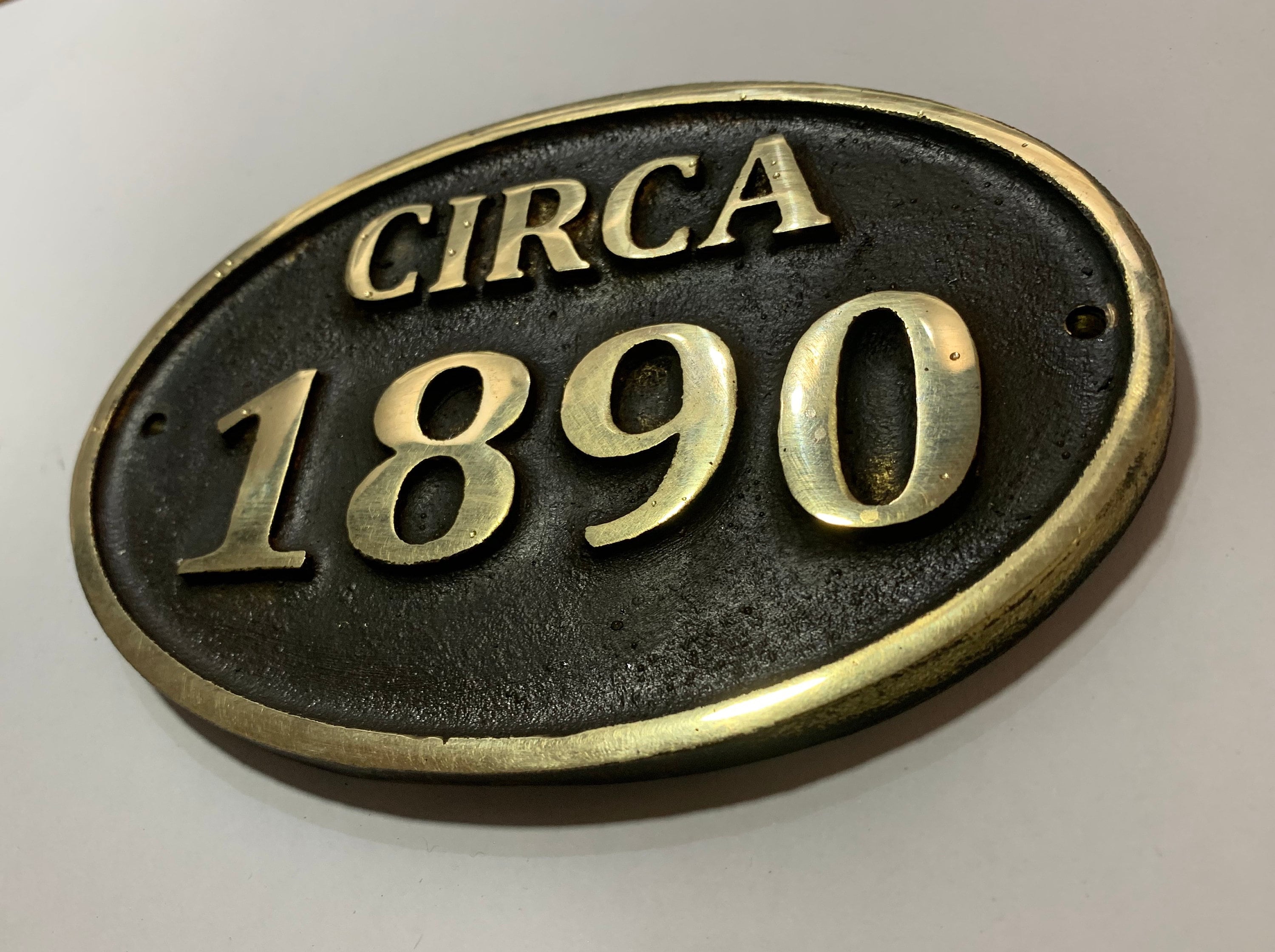 Handmade HOUSE DATE PLAQUE Cast Bronze Oval House Plaque - Etsy UK