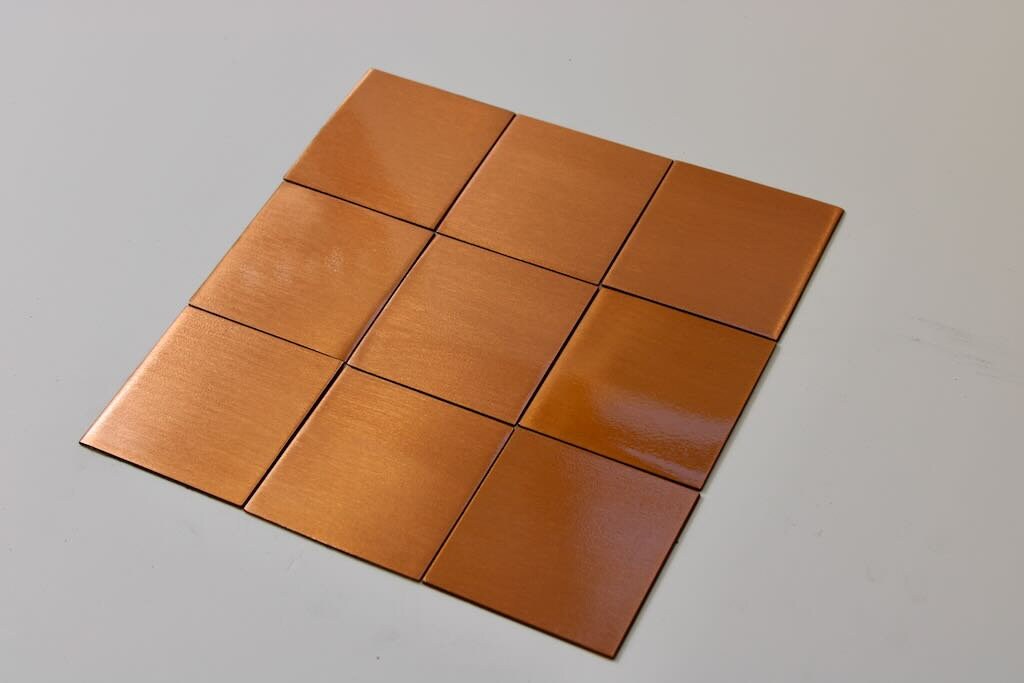 Brushed Copper Metal Square Wall Tiles - Etsy