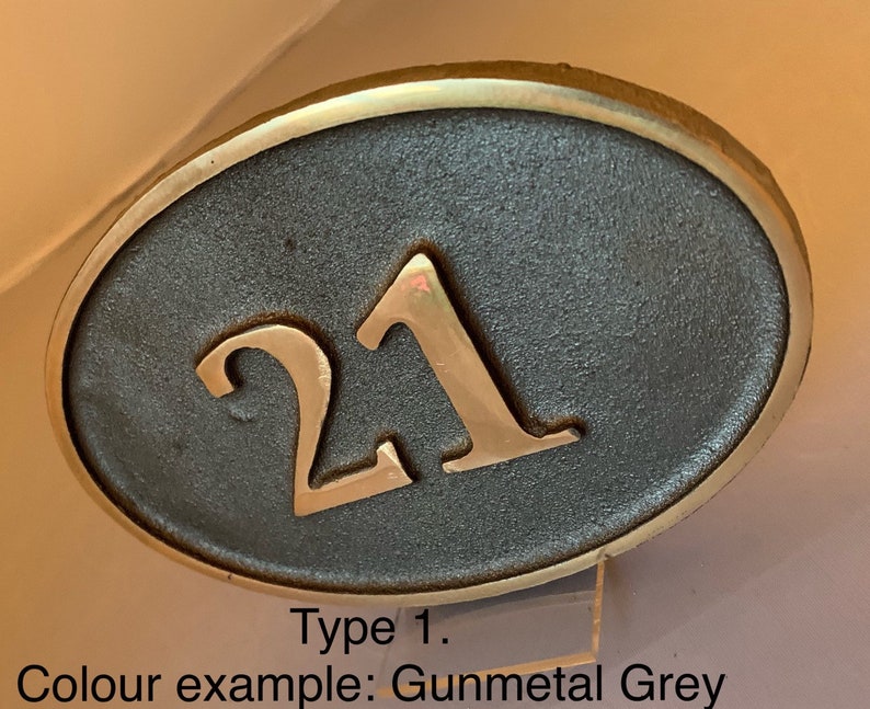 House Number Cast Bronze Various Colours Oval and Rectangular | Etsy