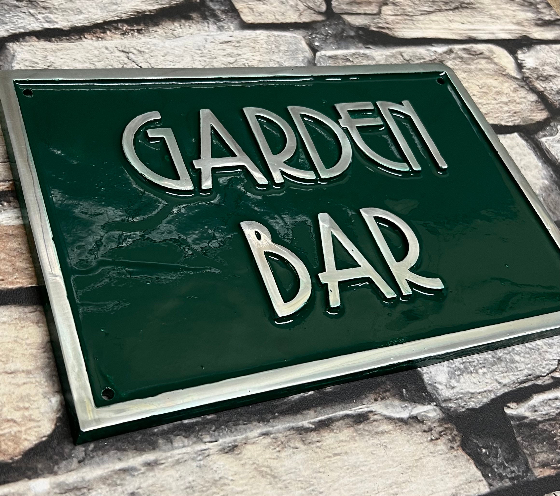 Garden Bar Sign. Cast Aluminium Sign - Etsy