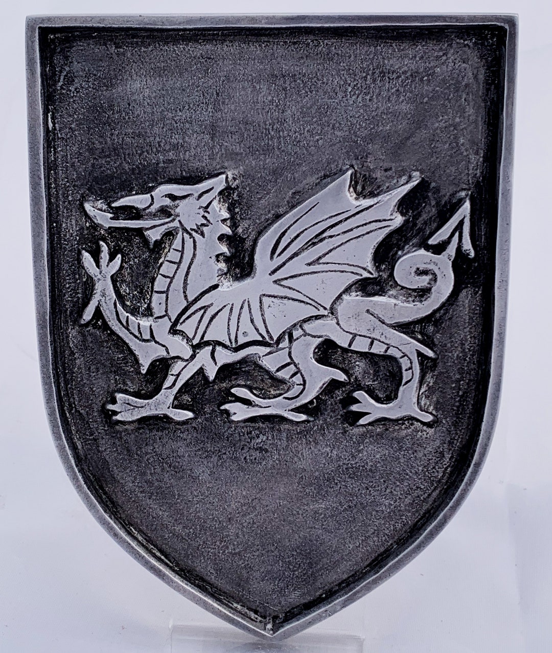 Hot Cast Aluminium Welsh Dragon Decorative Plaque Shield Rustic Antique ...