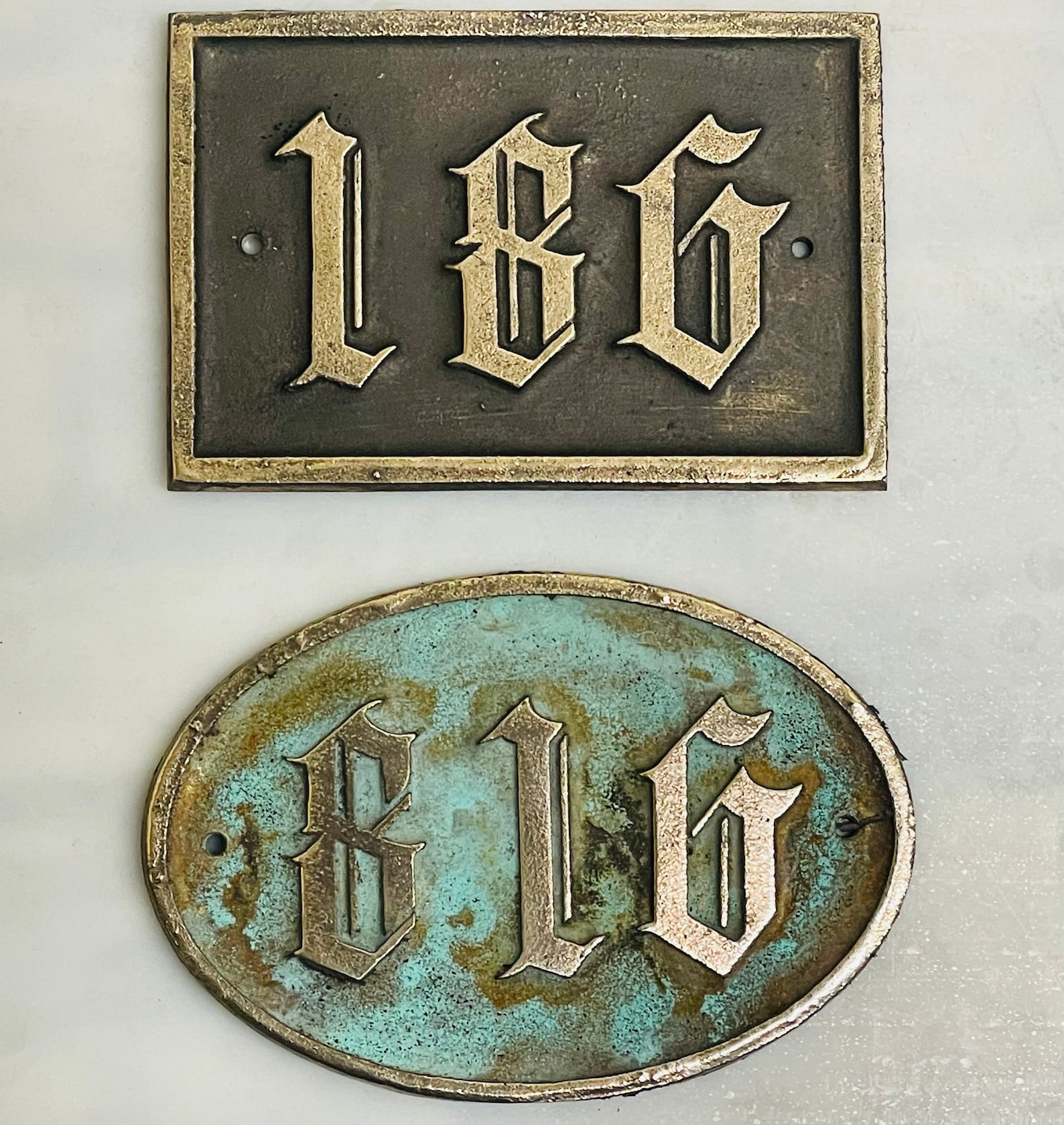 Bronze Rectangle House Sign With Holes in the Border Old - Etsy