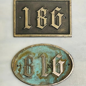 Bronze Rectangle House Sign With Holes in the Border - Old English Font ...