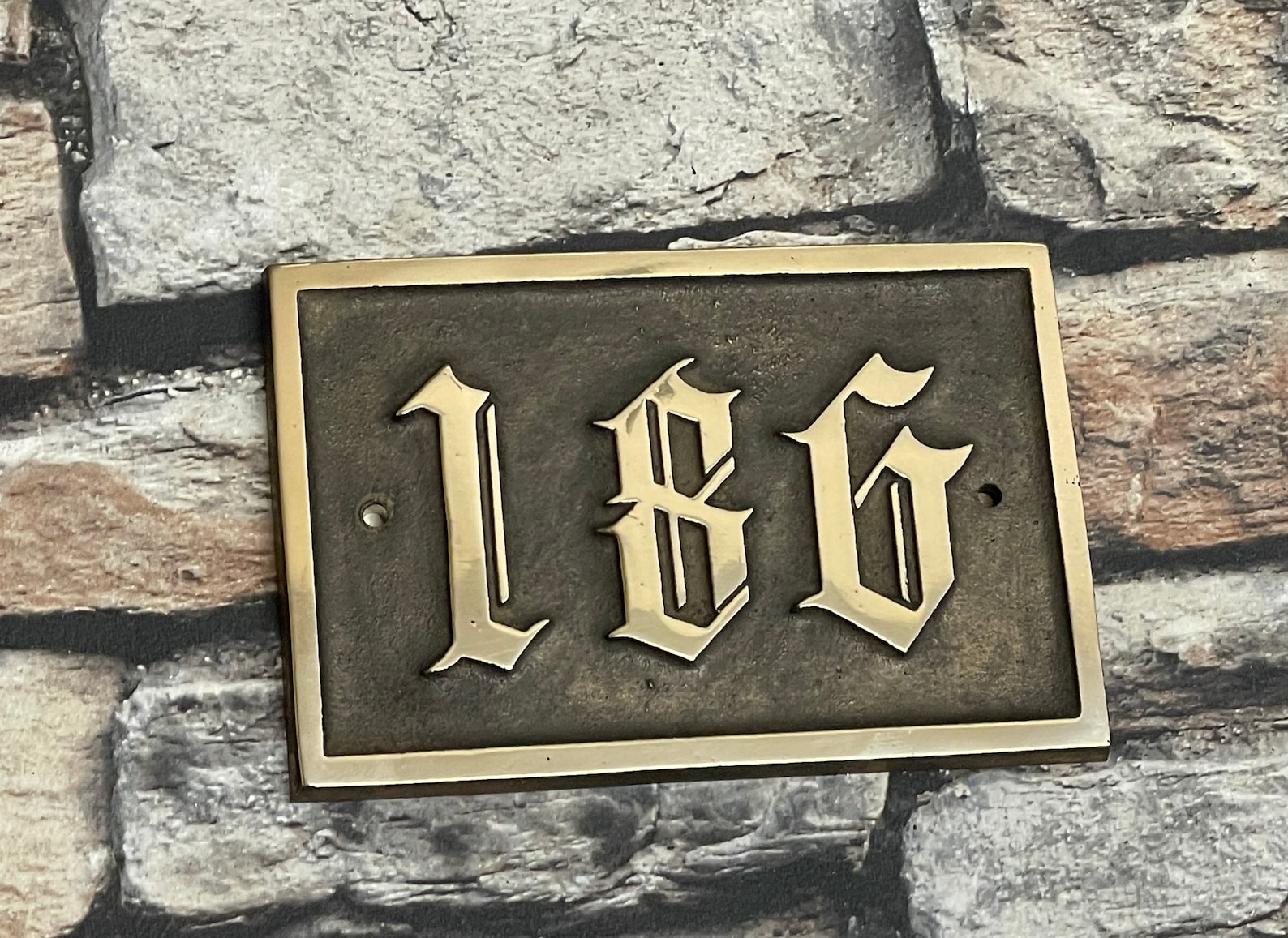 Bronze Rectangle House Sign With Holes in the Border Old - Etsy