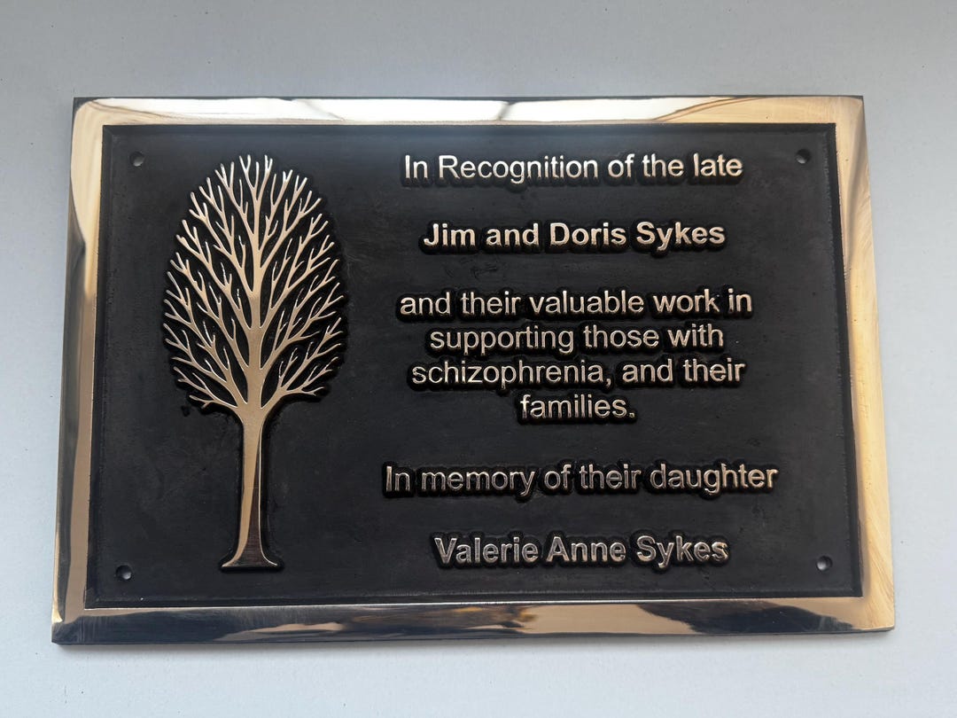 Bronze Memorial Plaque – Cast Metal Remembrance Sign – Personalised ...