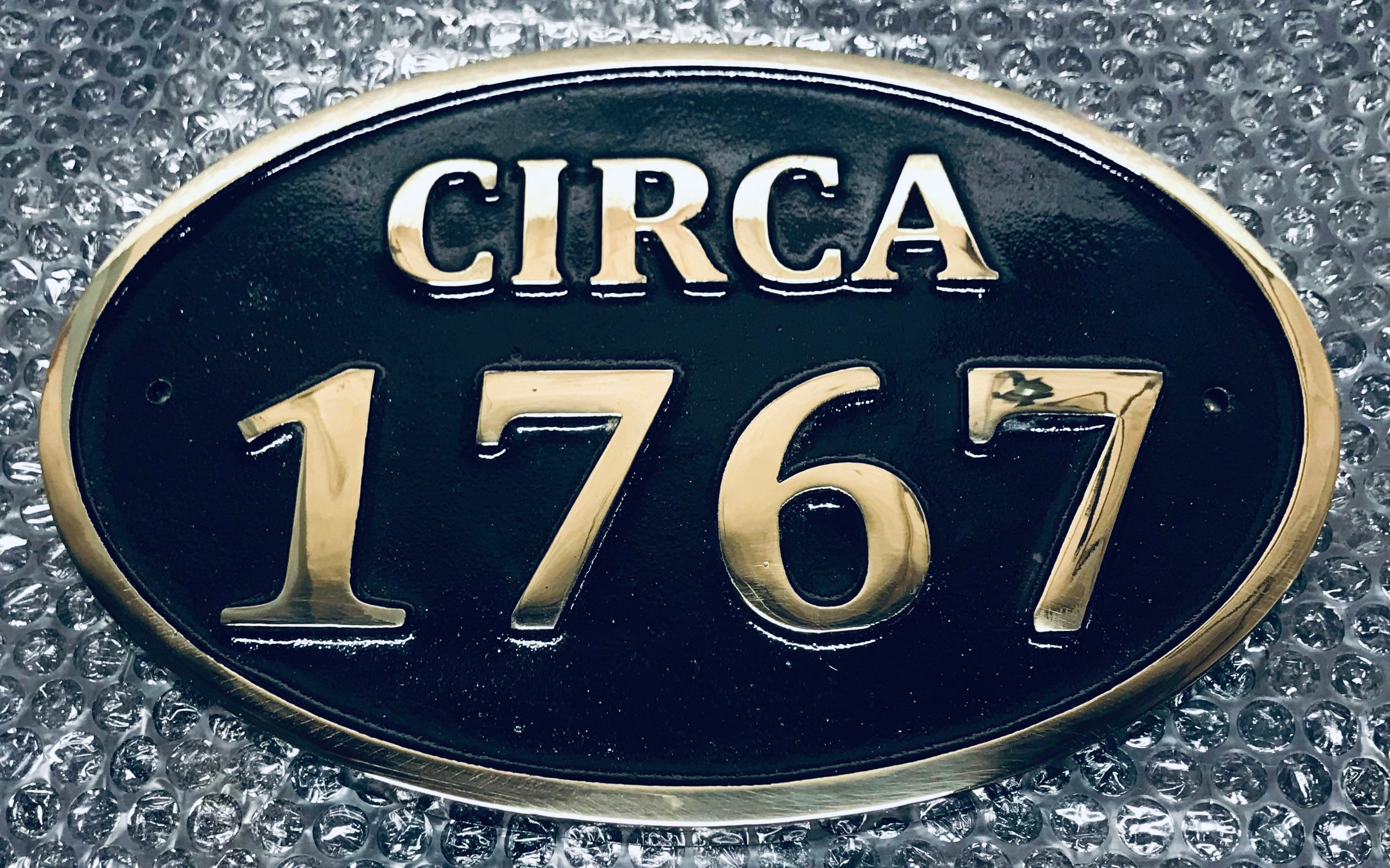 Handmade HOUSE DATE PLAQUE Cast Bronze Oval House Plaque - Etsy UK