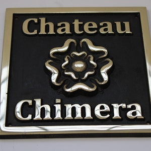 SOLID BRONZE Patina / Verdigris Tudor Rose House Door Address Sign ...