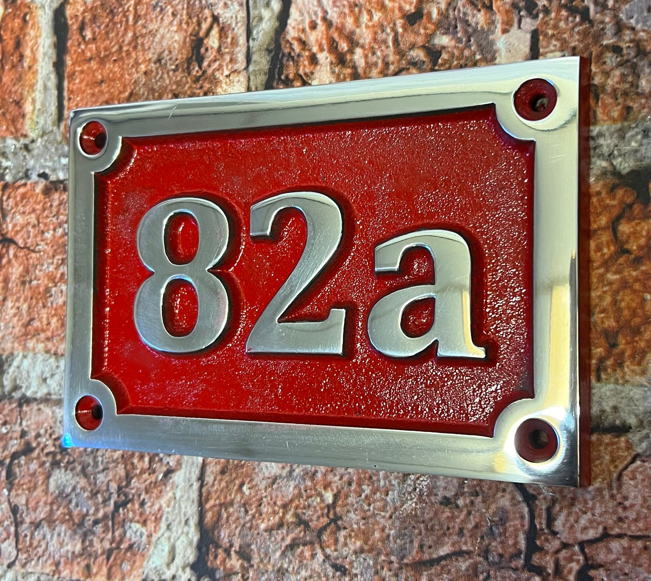 Cast Aluminium Rectangle House Door Number Sign Address Solid - Etsy UK
