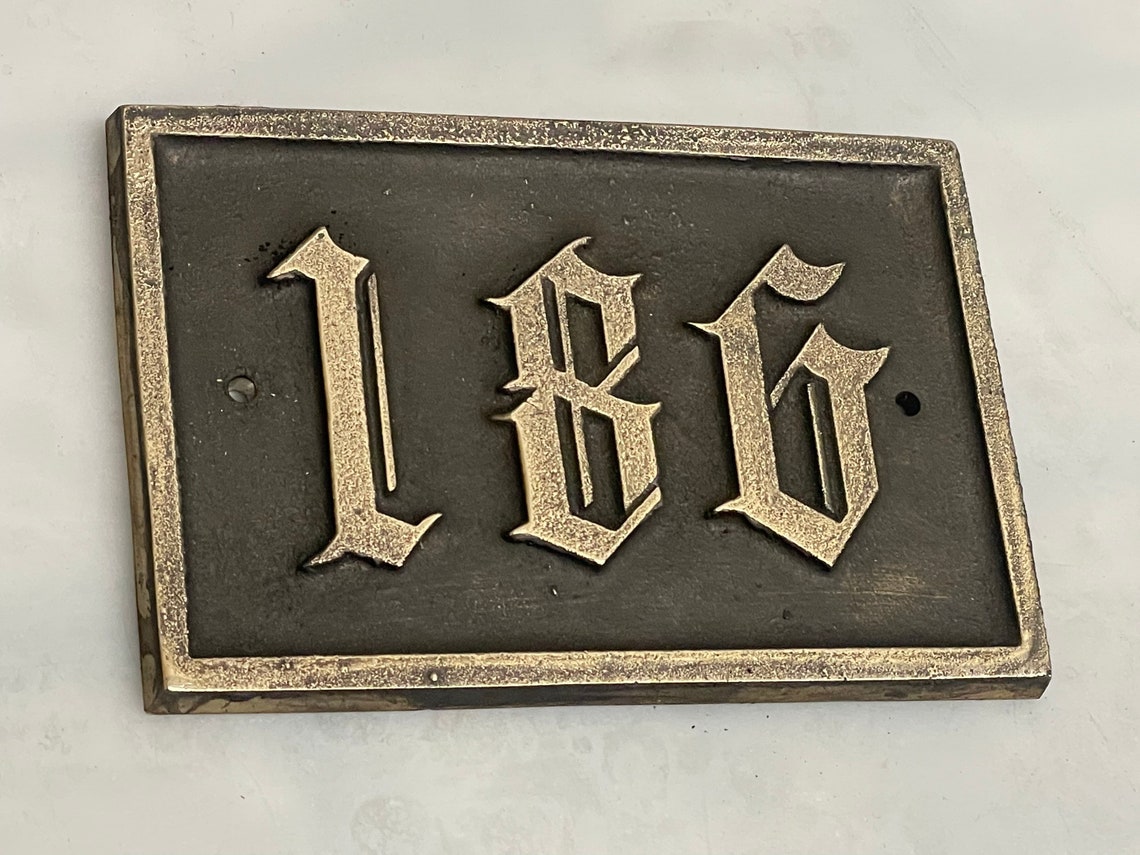 Bronze Rectangle House Sign With Holes in the Border Old - Etsy