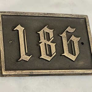 Bronze Rectangle House Sign With Holes in the Border - Old English Font ...