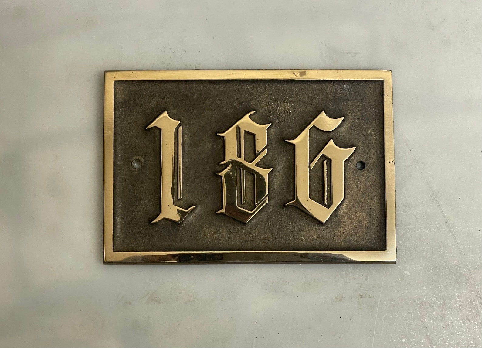 Bronze Rectangle House Sign With Holes in the Border Old - Etsy