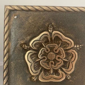 SOLID BRONZE Tudor Rose House Door Address Sign Metal Any Number ...