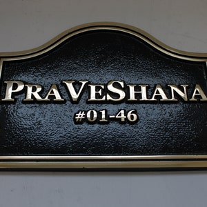 Bronze Cast House Sign With Double Border. Address Plaque Custom Name ...