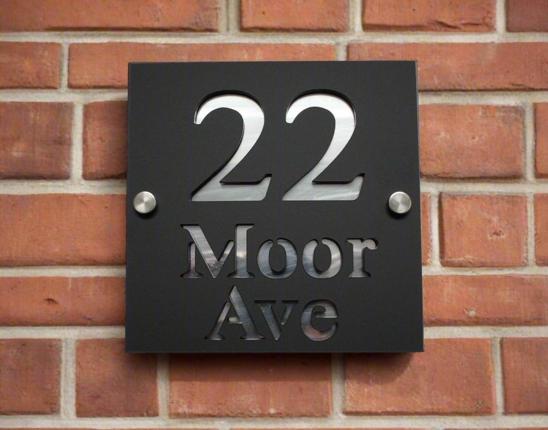 Modern Acrylic House Sign Various Shapes and Colours. Modern Address ...