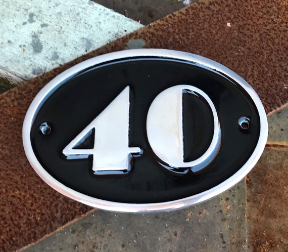 Cast Aluminium Art Deco Oval House Door Number Sign Address | Etsy
