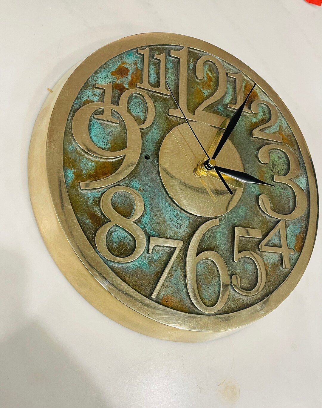 Hot Cast Golden Bronze Wall Clock - Various Background Finish - Etsy