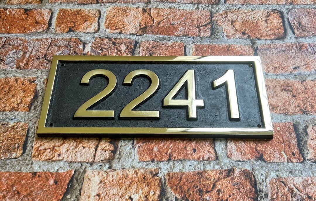 Bronze Number Plate: Modern Outdoor Address Sign - Etsy