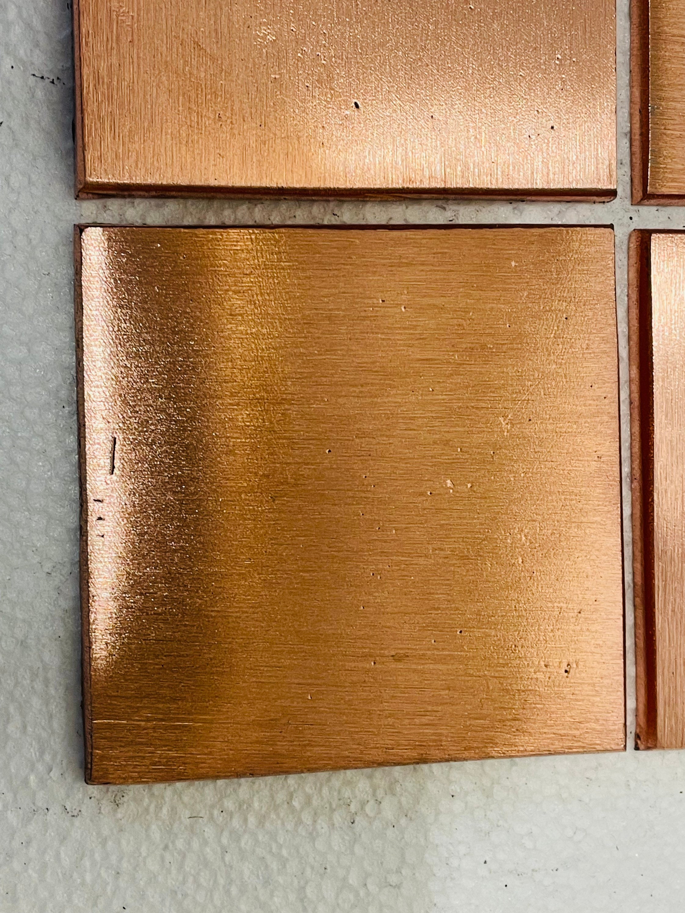 Brushed Copper Metal Square Wall Tiles | Etsy