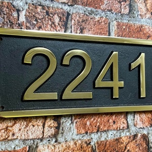 Bronze Number Plate: Modern Outdoor Address Sign - Etsy