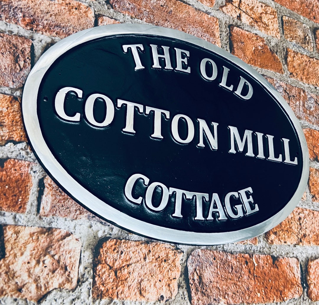 Extra Large House Name Cast Aluminium Metal Oval Door Address Sign ...