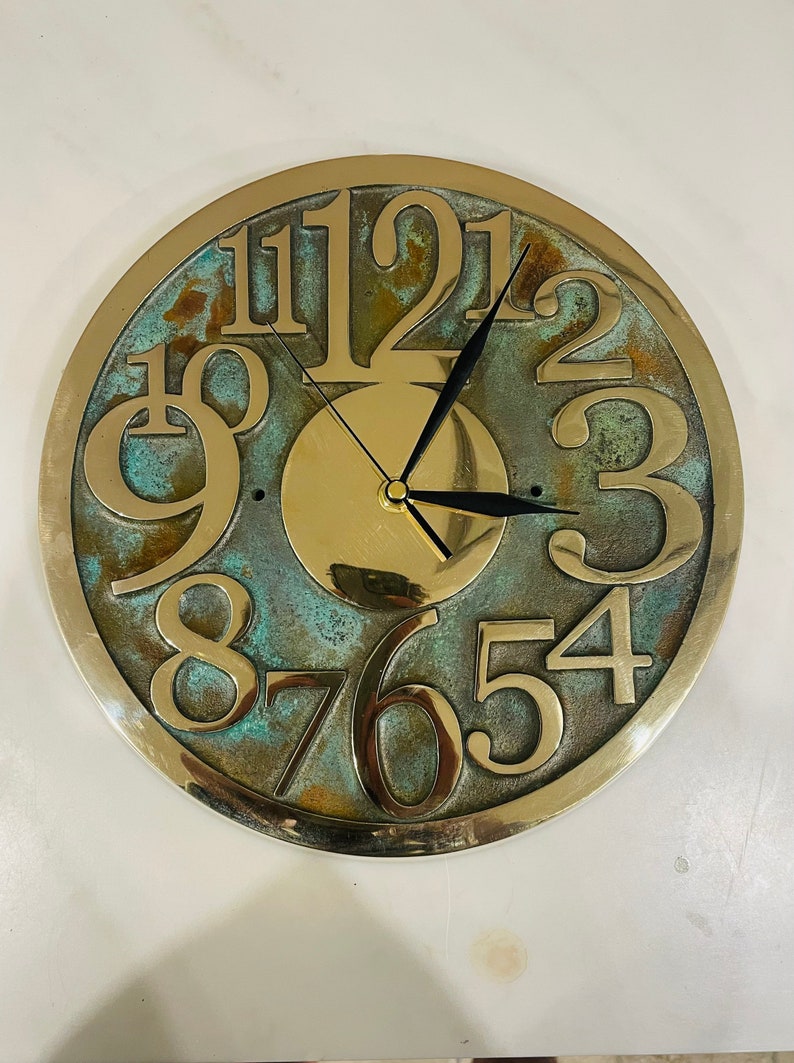 Hot Cast Golden Bronze Wall Clock - Various Background Finish - Etsy