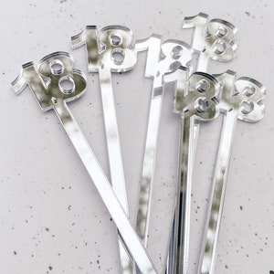 Custom Age Cocktail Drink Sticks - Drink Stirrers - 18, 21, 30, 40, 50 ...