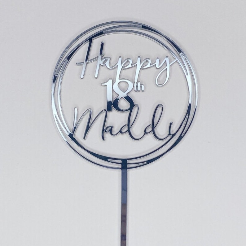 Personalised Birthday Cake Topper Circle Age and Name - Etsy Australia