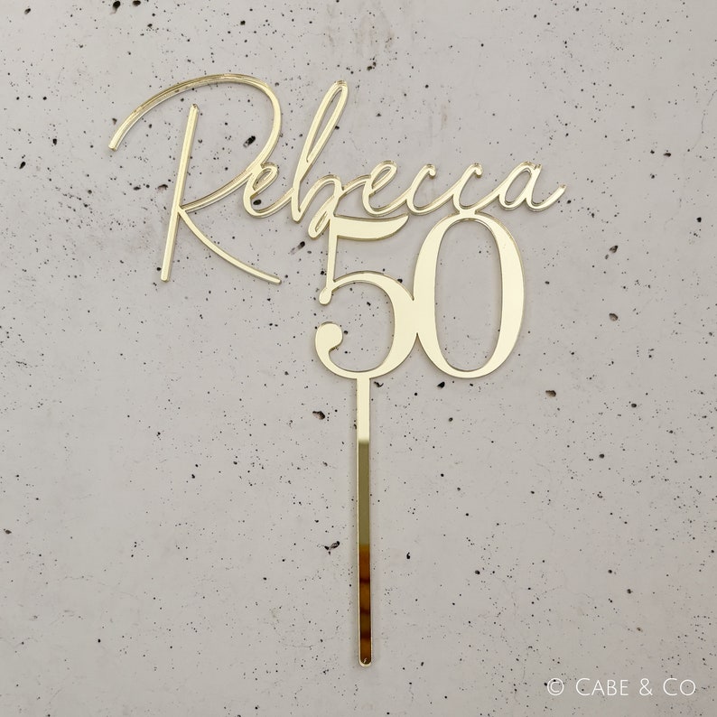 Personalised Birthday Cake Topper - Name & Age Design - Etsy