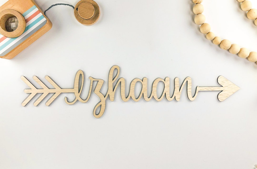 Personalised Name Arrow Wall Plaque Nursery or Children's Bedroom Decor ...