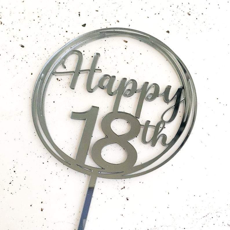 Age Birthday Cake Topper - Circle Topper for Birthday Party - Cake ...