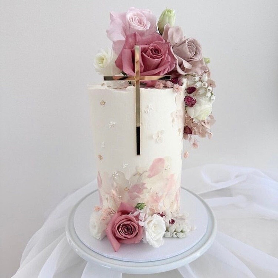 Religious Cross Cake Charm - Cake Decoration for Christening ...