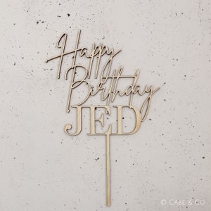 Personalised Happy Birthday Cake Topper - Etsy
