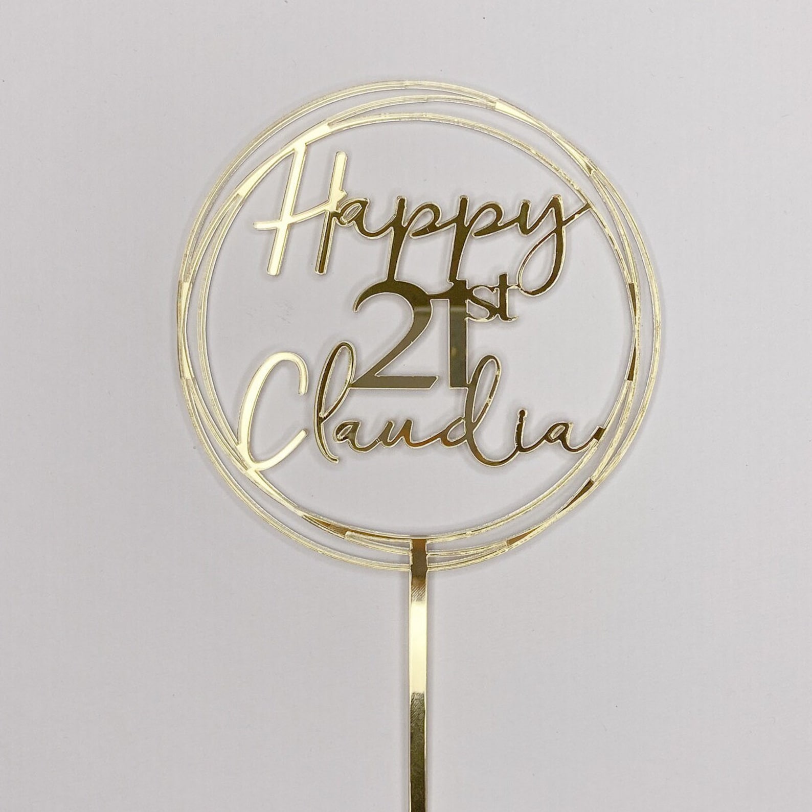 Personalised Birthday Cake Topper Circle Age and Name - Etsy Australia