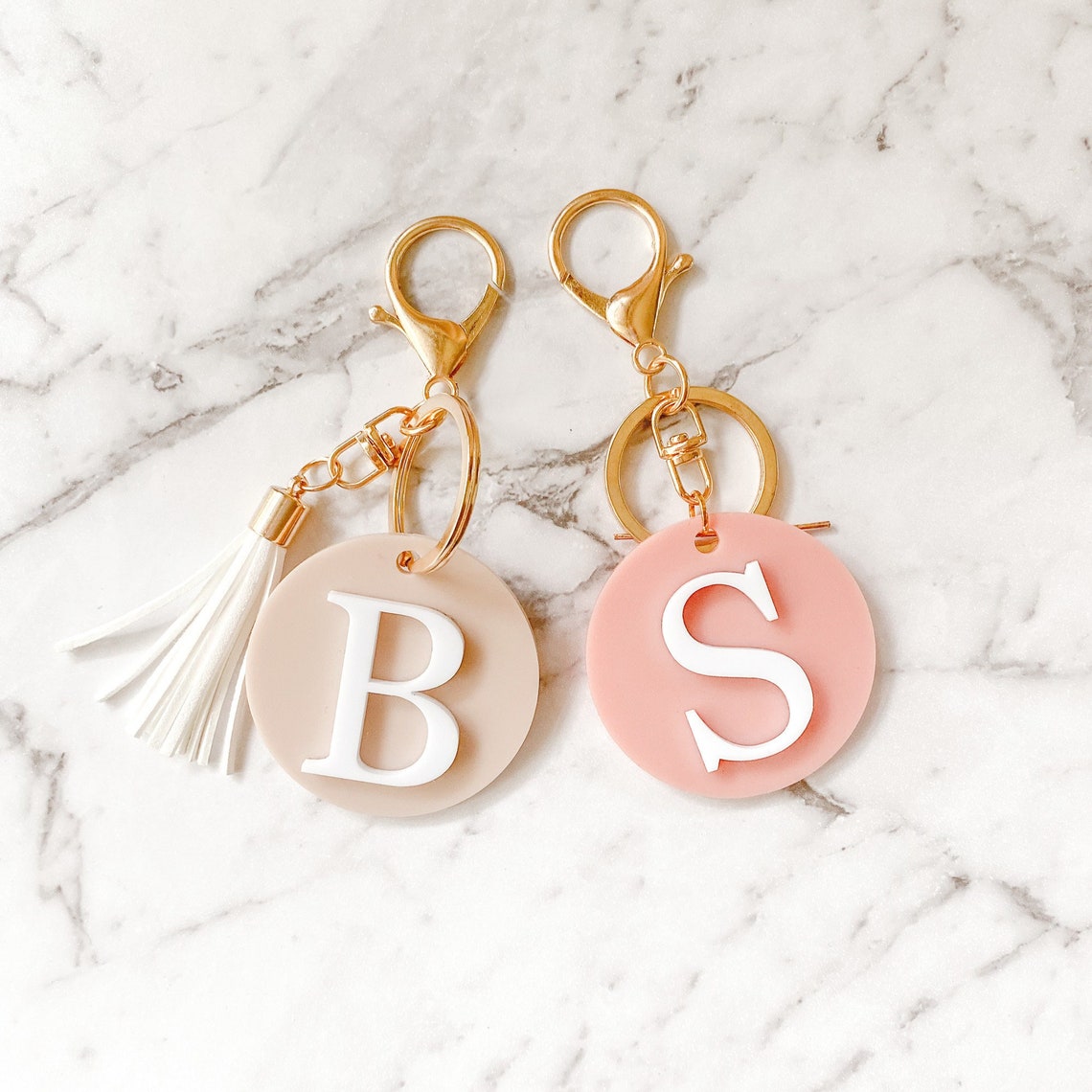 Personalised Initial Acrylic Keyring | Etsy