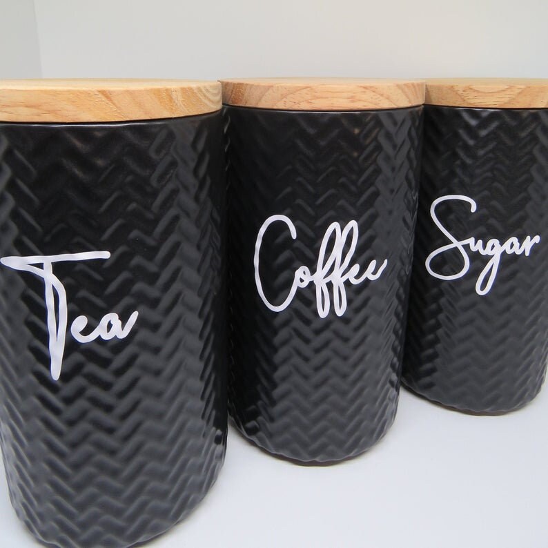 Tea Coffee Sugar Labels // Pantry Organisation Decals // - Etsy