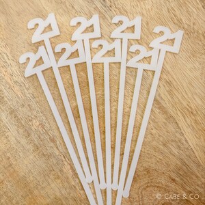 Custom Age Cocktail Drink Sticks - Drink Stirrers - 18, 21, 30, 40, 50 ...