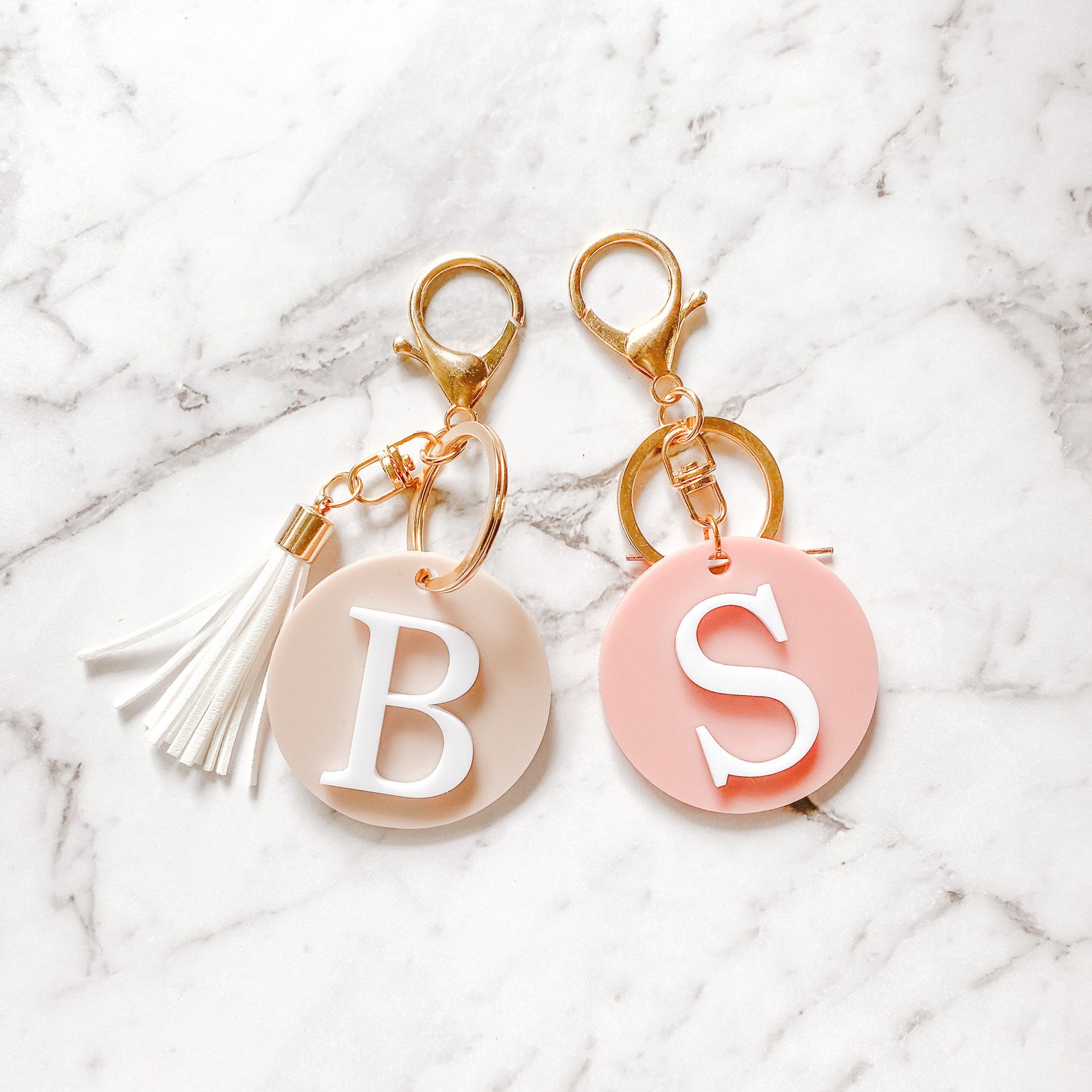 Personalised Initial Acrylic Keyring | Etsy