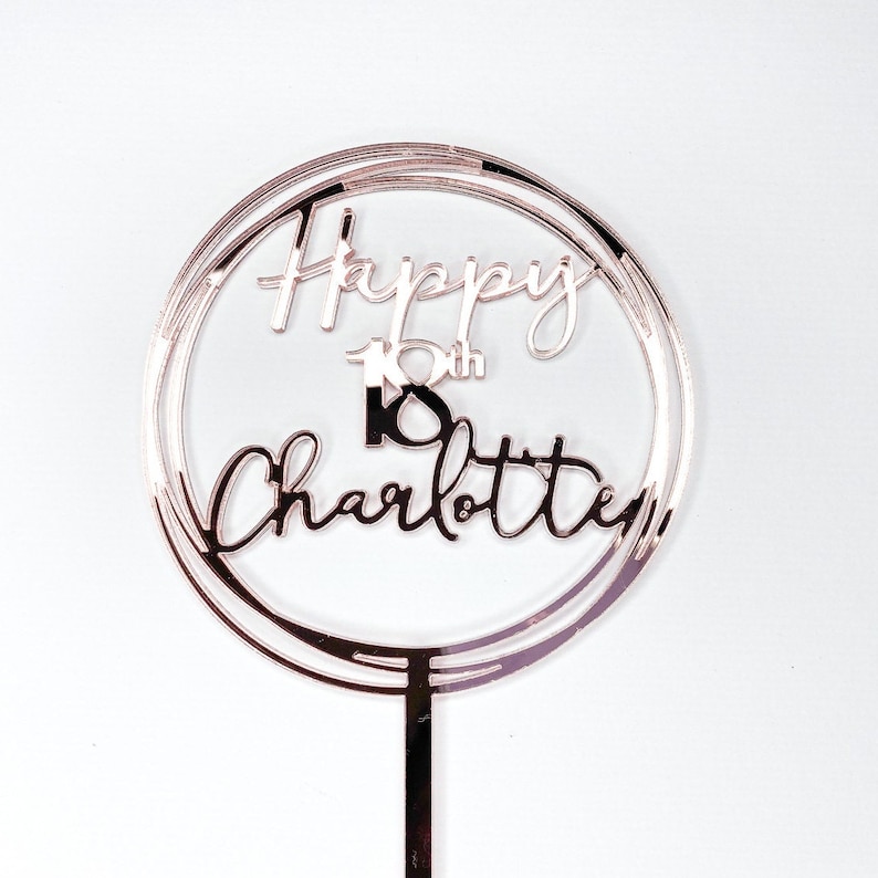Personalised Birthday Cake Topper Circle Age and Name - Etsy Australia