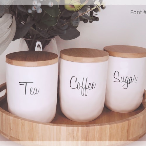Tea Coffee Sugar Labels // Pantry Organisation Decals // - Etsy