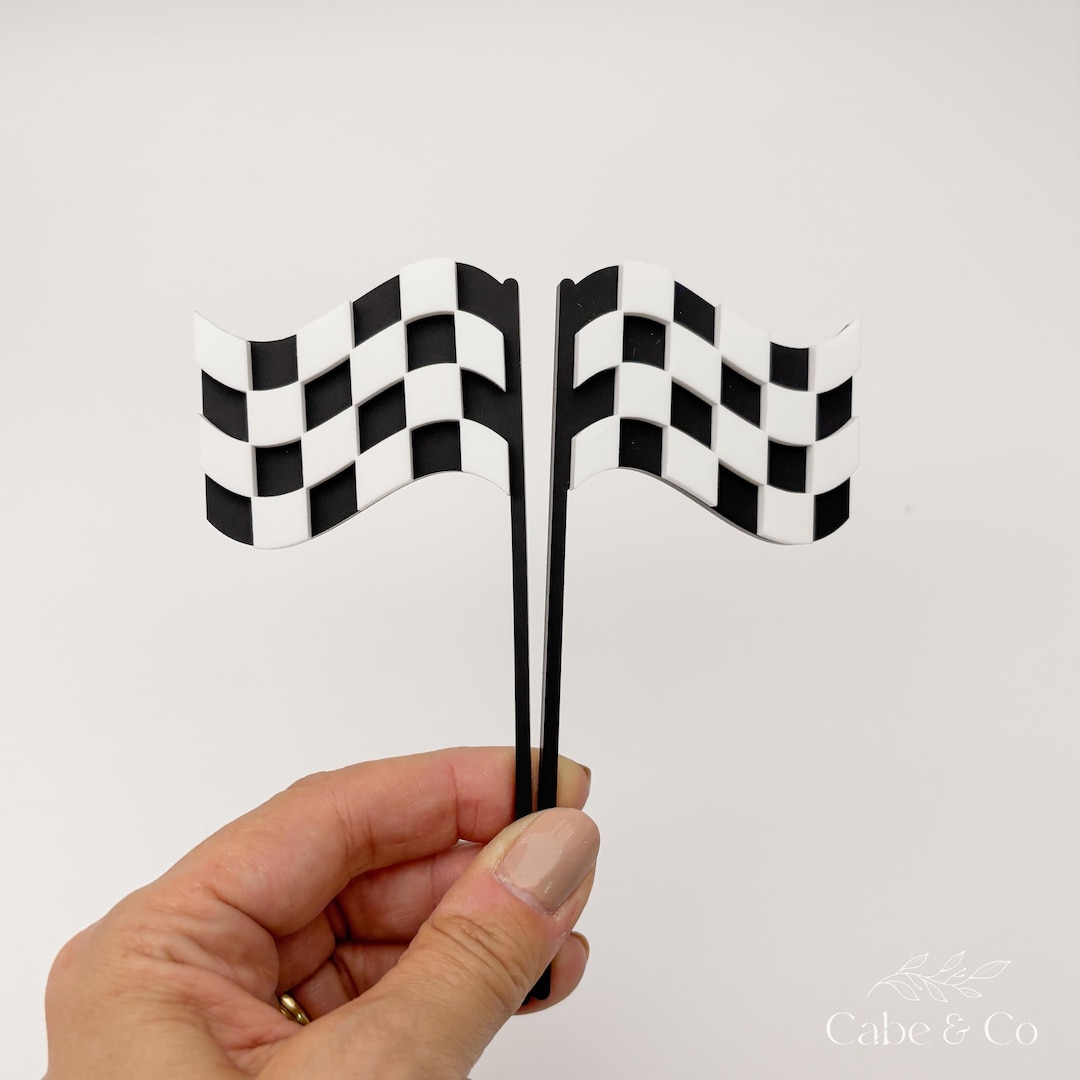 Racing Checkered Flag Cake Toppers - Etsy