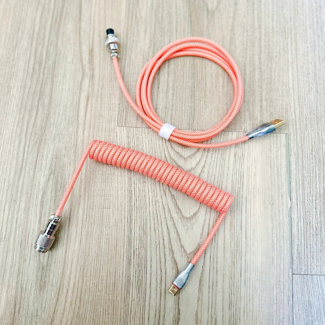 Custom Paracord Coiled Mechanical Keyboard Usb Data Cable GX16 Aviator ...